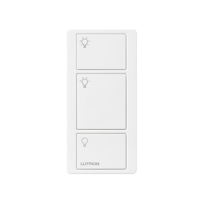 Lutron Pico PJ2‑3B‑GWH‑L01 3 Button w/ Light Icons Controller - White | BulbsDepot.com