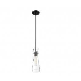 Nuvo 60-6878 Bahari; 1 Light; Mini Pendant Fixture; Black Finish With ...